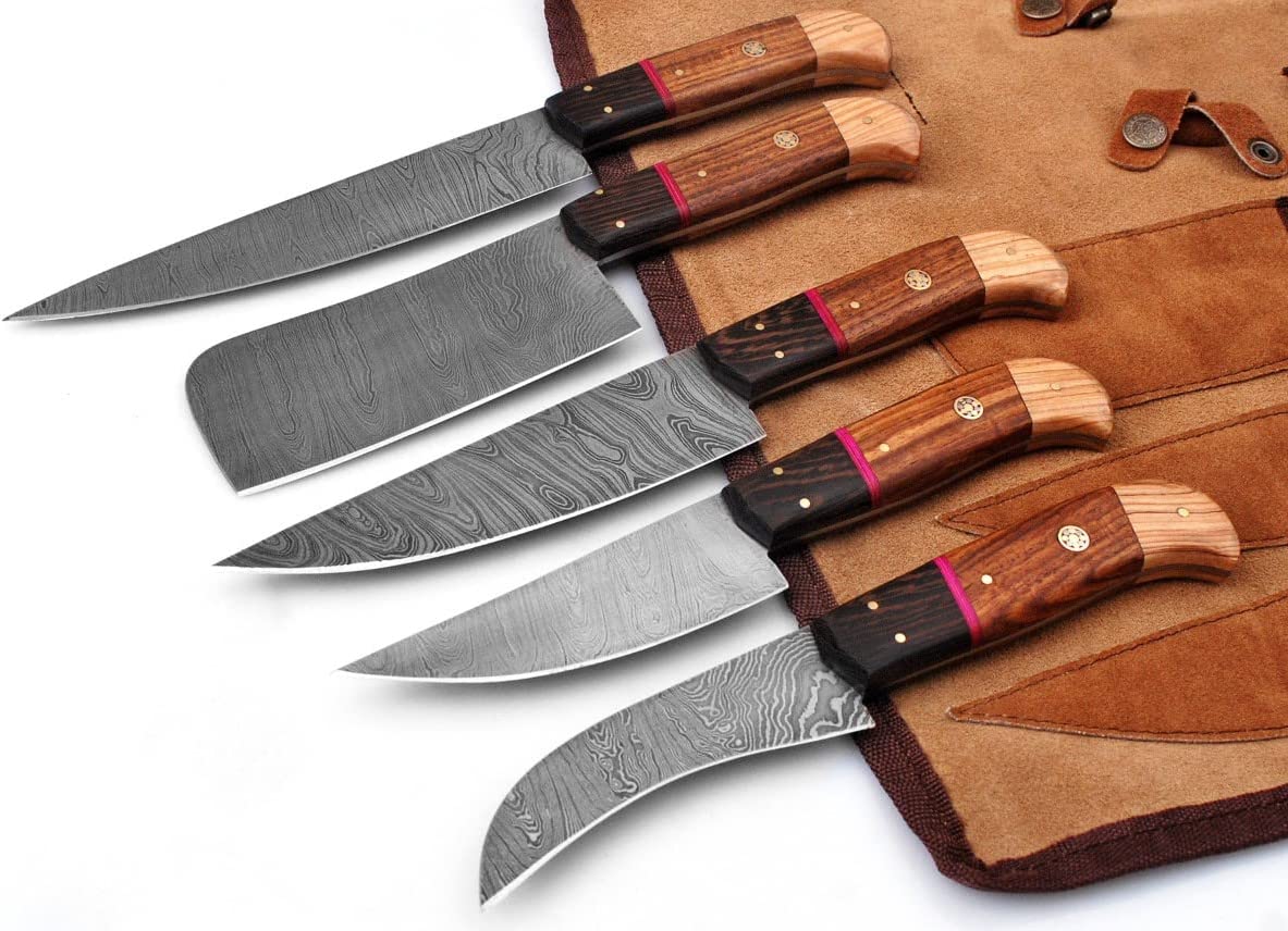 Damascus knife set - Quality Damascus Steel kitchen knife set for Wholesale